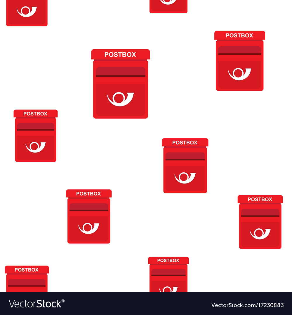 Flat seamless pattern mailbox Royalty Free Vector Image