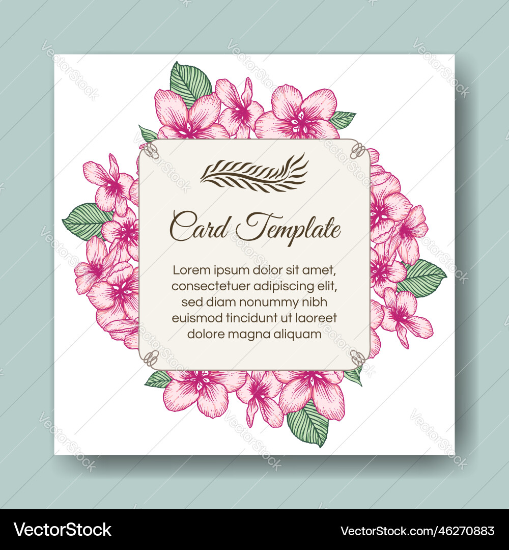 Floral wedding invitation elegant card template Vector Image