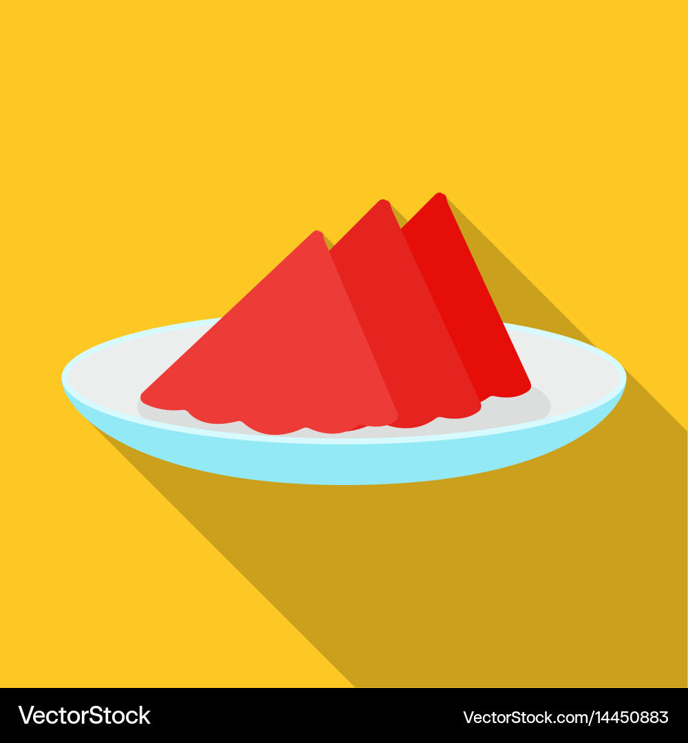 Folded napkins on the plate icon in flat style Vector Image