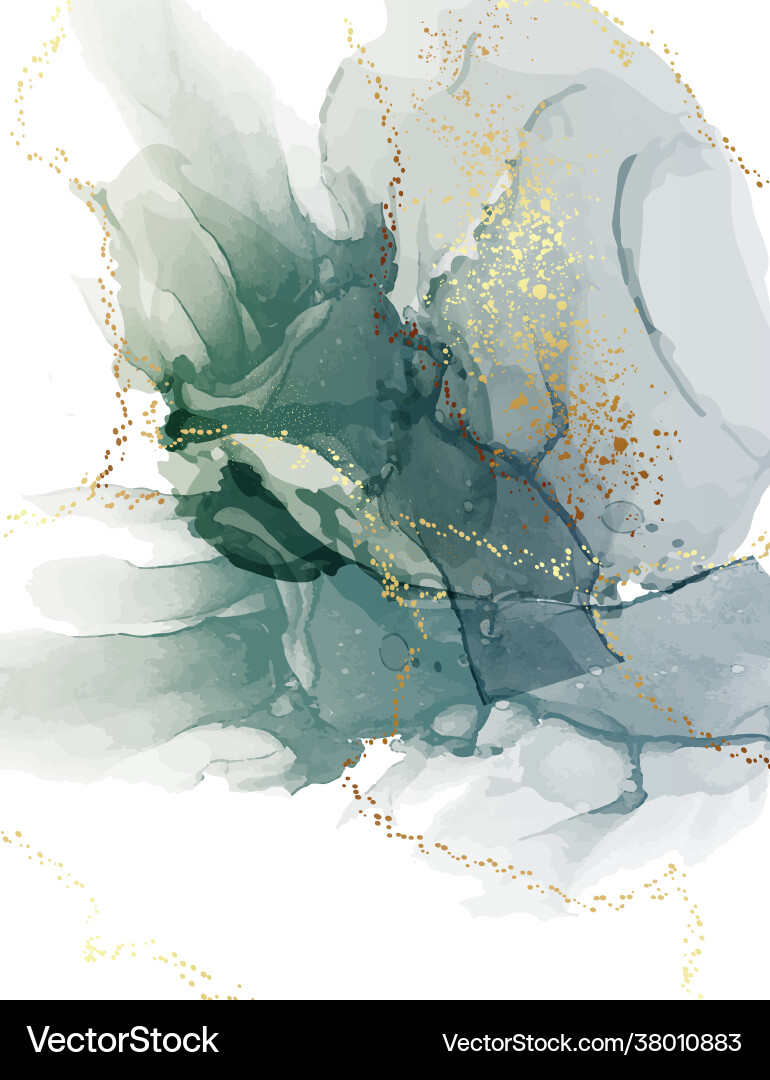 Green watercolor abstract teal background Vector Image