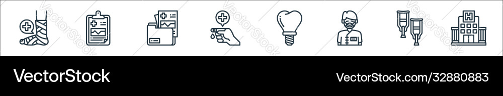 Hospital line icons linear set quality line set Vector Image