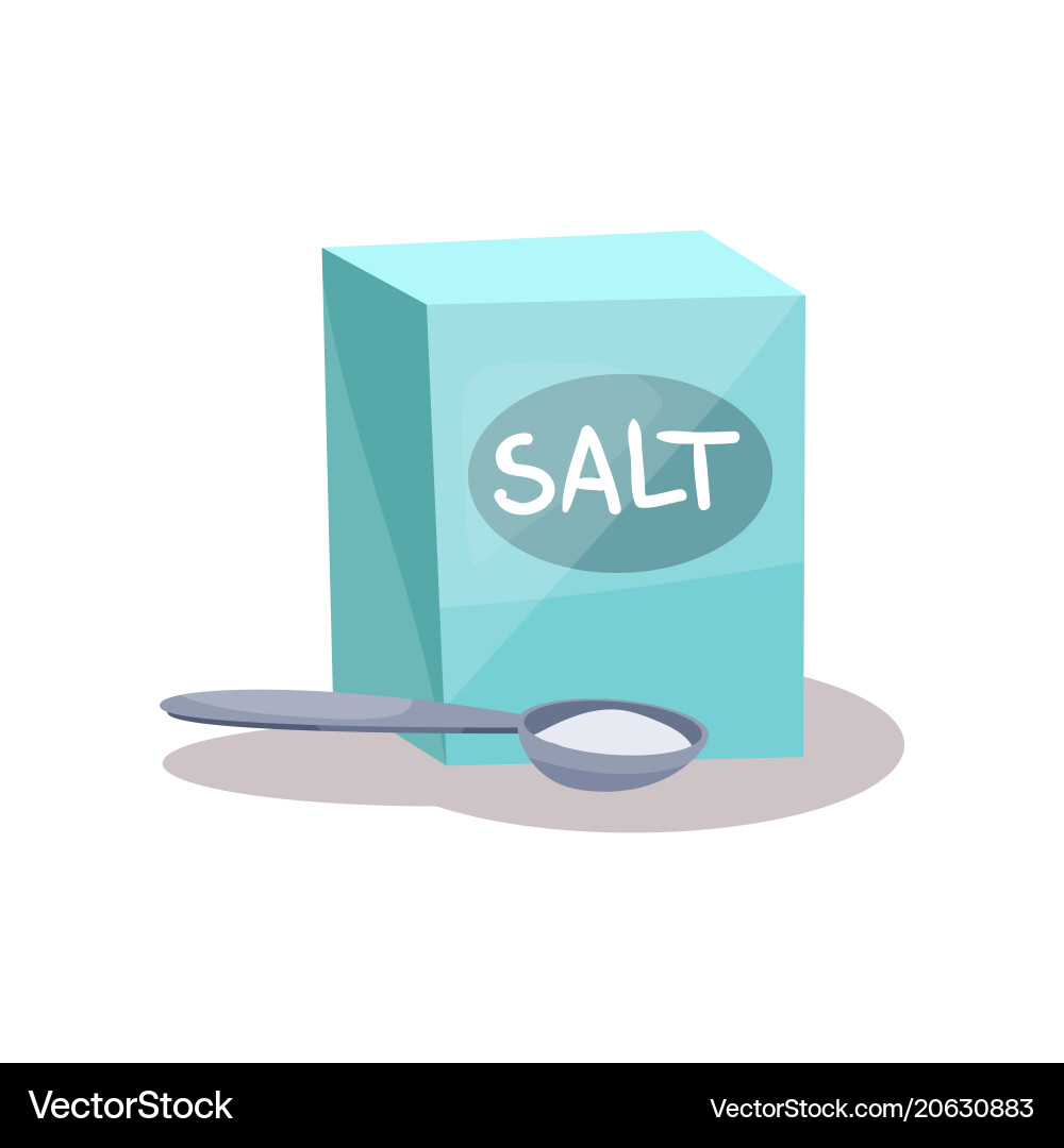 Salt in a craft paper bag and spoon baking Vector Image