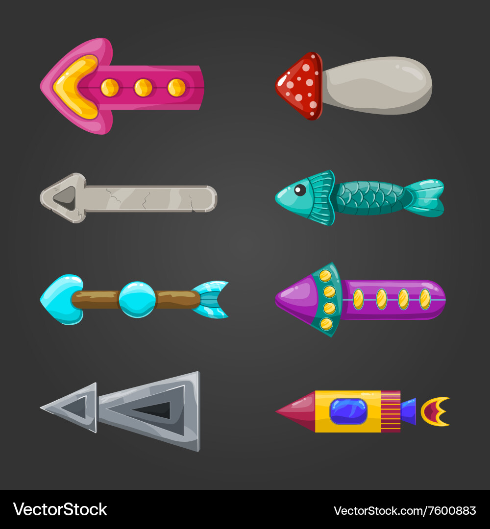 Set of fantastic arrows Royalty Free Vector Image
