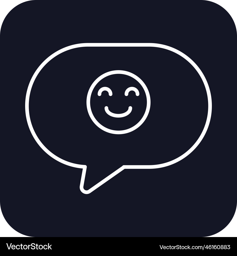 Smile feedback icons with black filled outline Vector Image