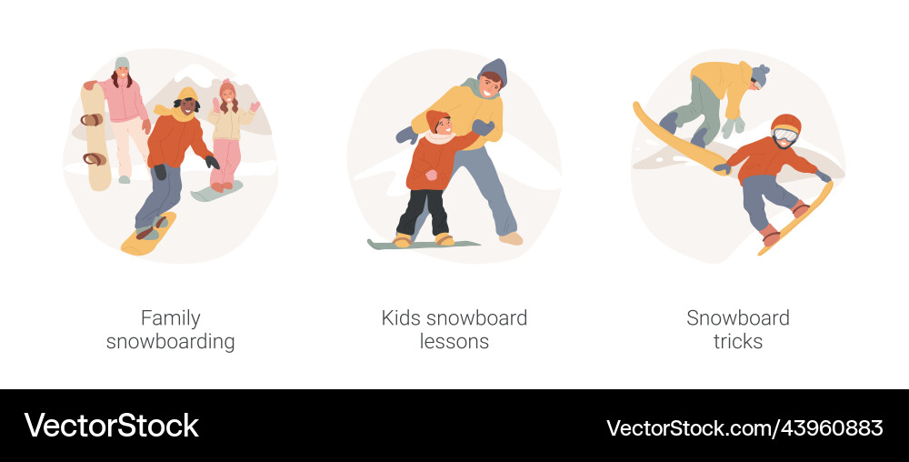 Snowboarding isolated cartoon Royalty Free Vector Image