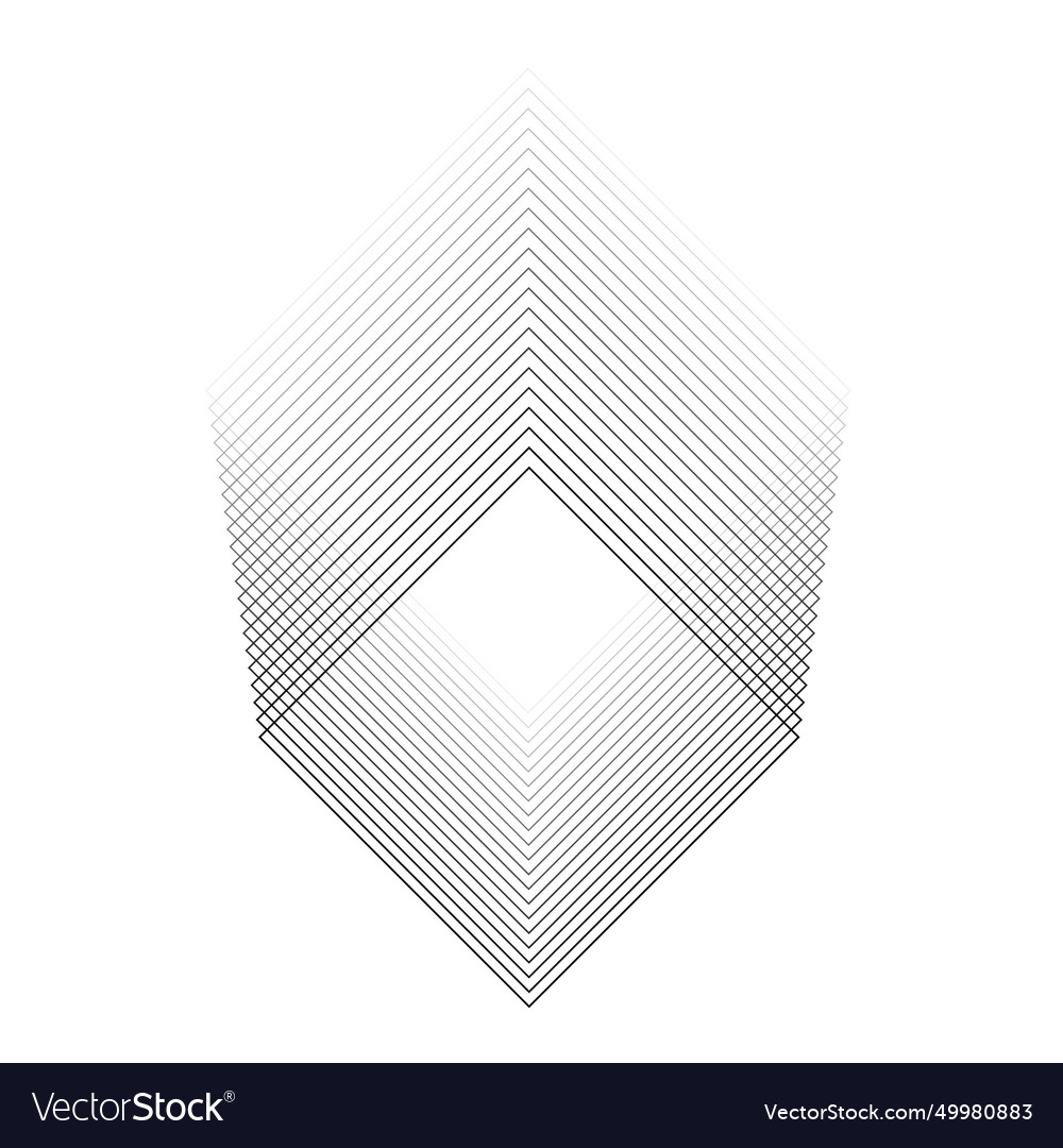 Thin black outline square with blend gradient Vector Image