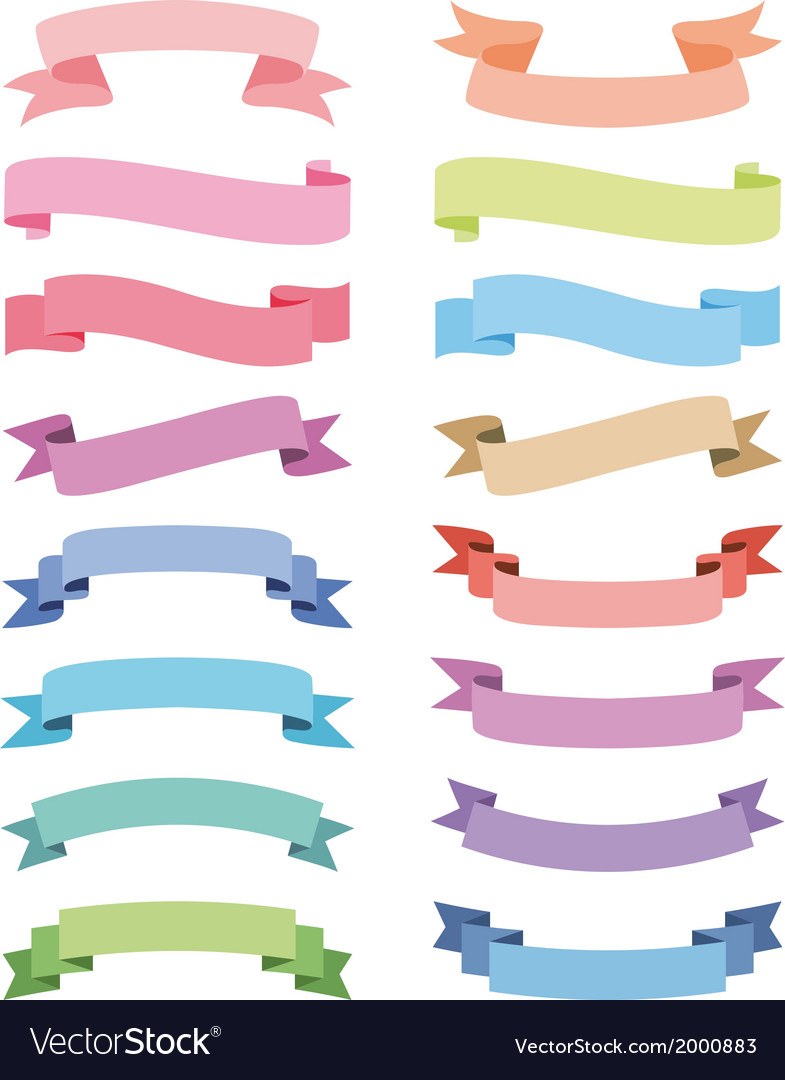 Various ribbons set design elements Royalty Free Vector