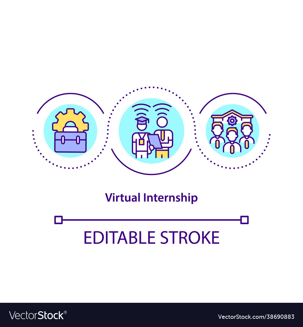 Virtual internship concept icon Royalty Free Vector Image