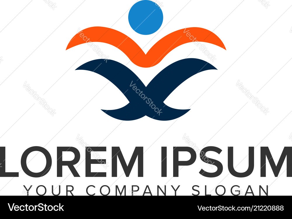 Abstract people read book logo design concept Vector Image
