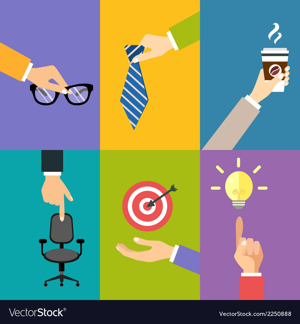 Business hands icons Royalty Free Vector Image