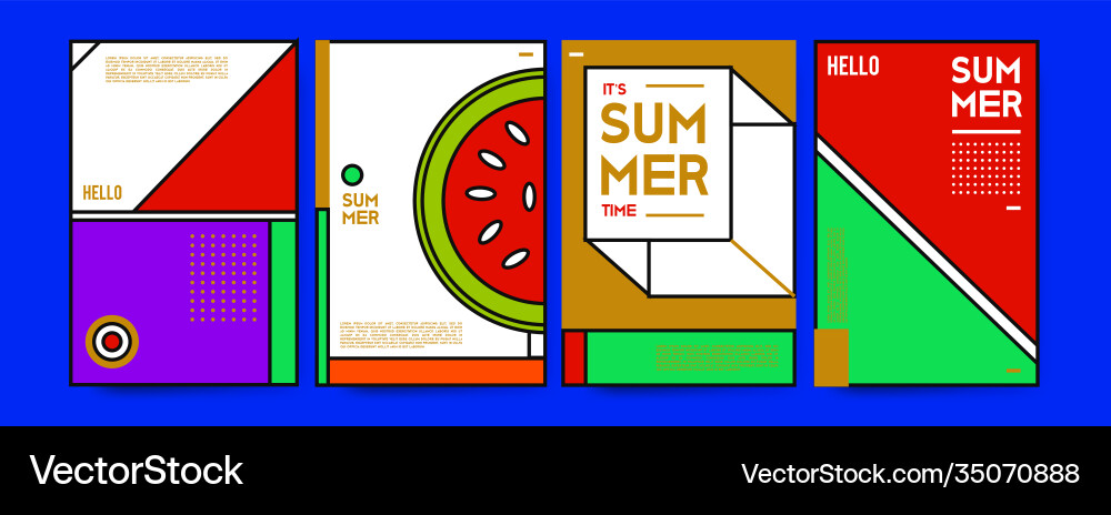 Colorful geometric summer background 2021 Vector Image