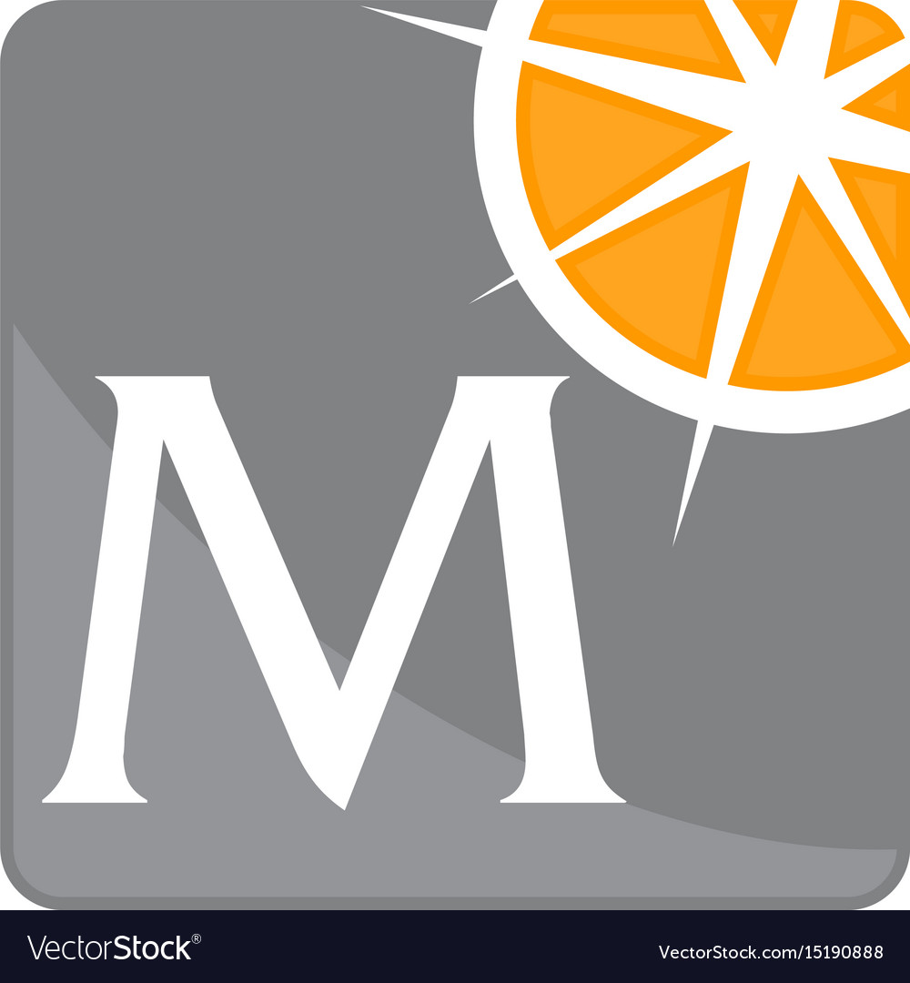 Compass guide solutions initial m Royalty Free Vector Image