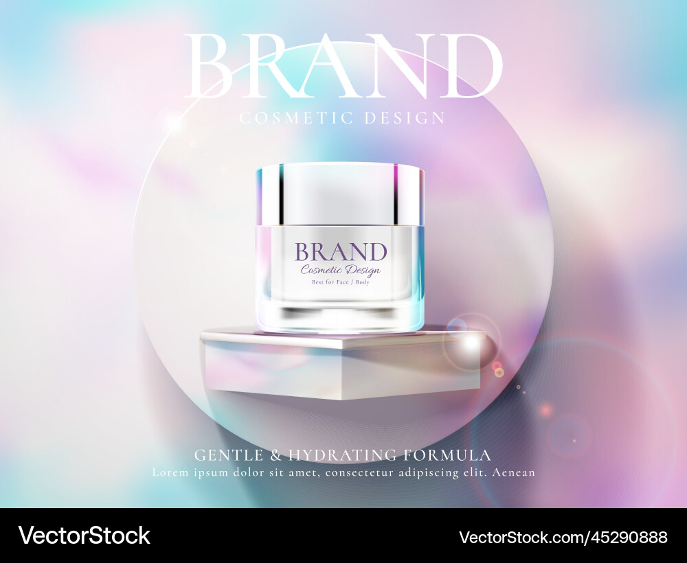 Cosmetic cream product ads Royalty Free Vector Image