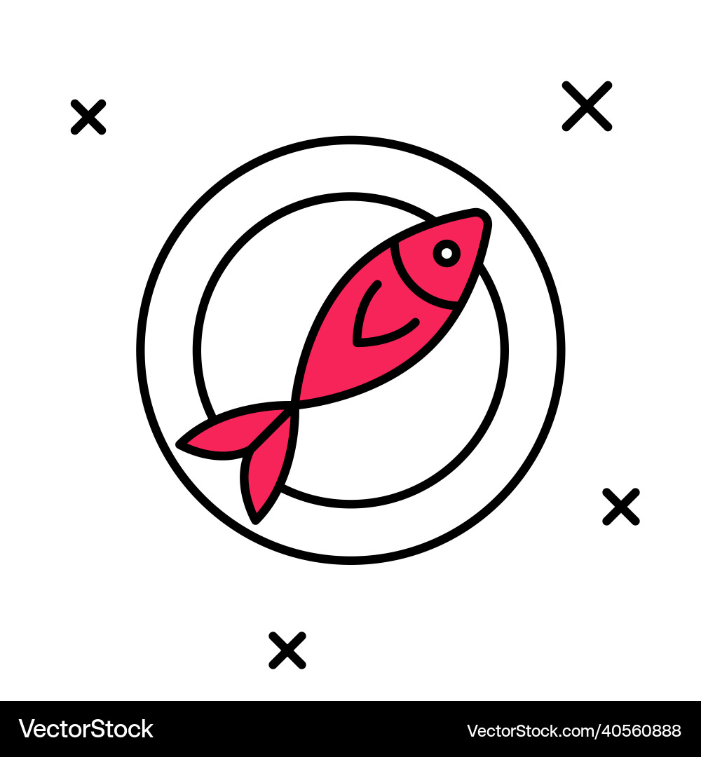 Filled outline dried fish icon isolated on white Vector Image