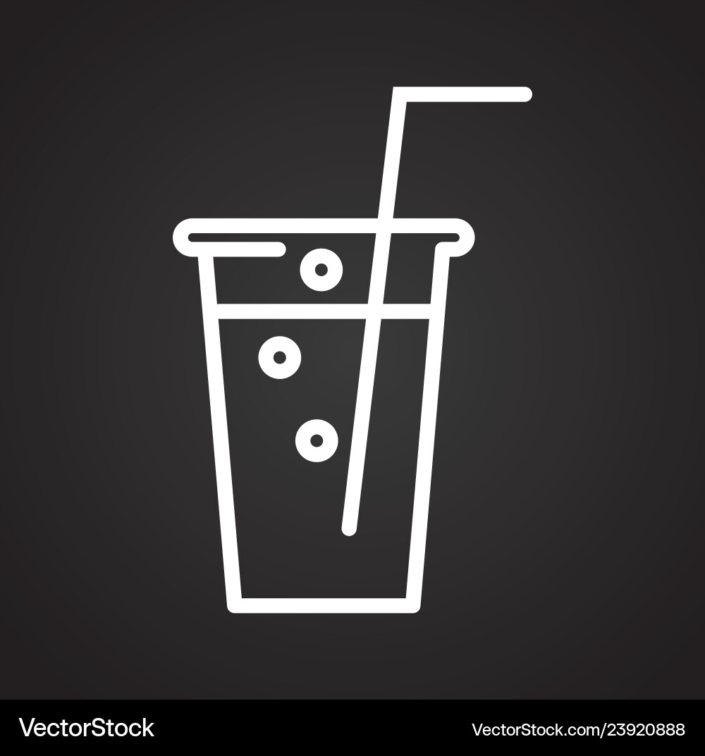Fizzy drink icon on black background for graphic Vector Image