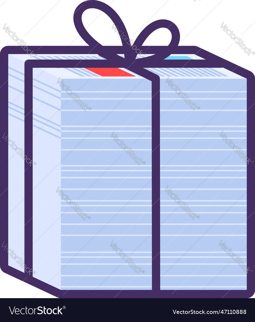 Flat outline paper stack icon Royalty Free Vector Image