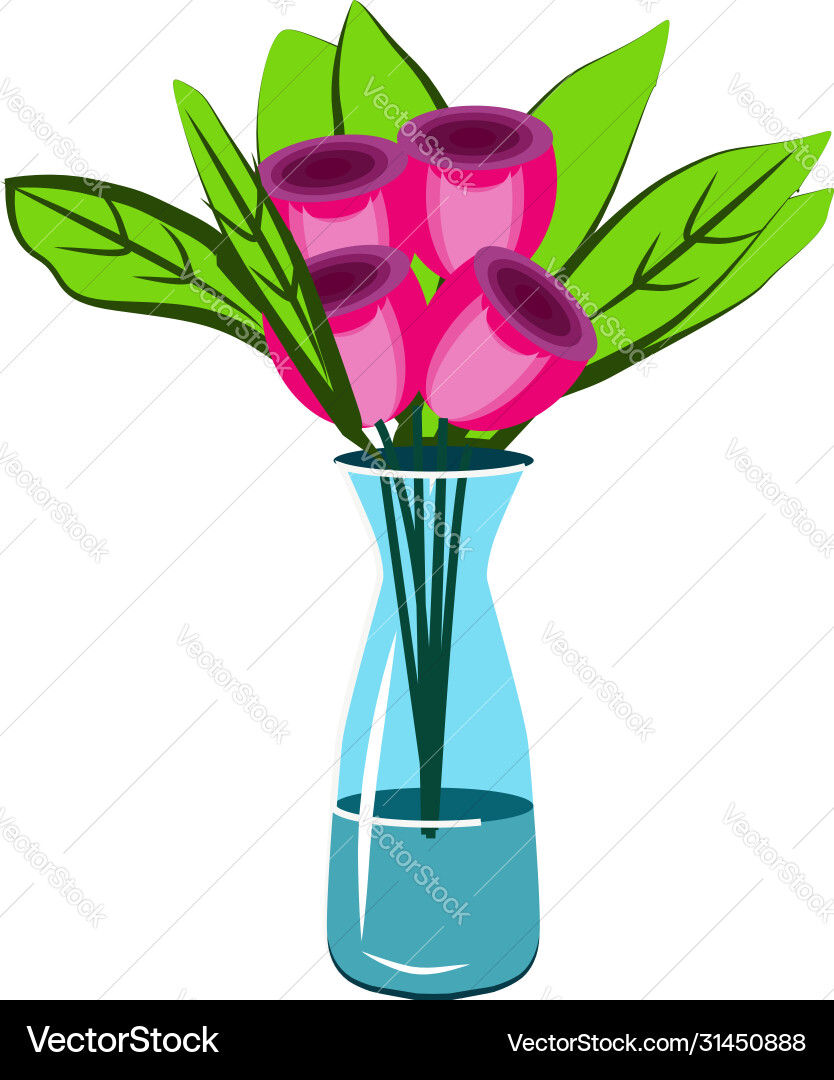 Flowers in vase on white background Royalty Free Vector