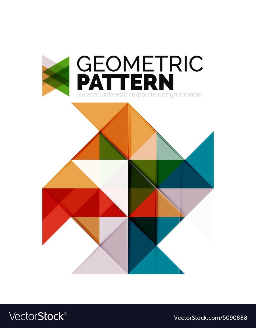 Geometric triangle mosaic pattern element isolated