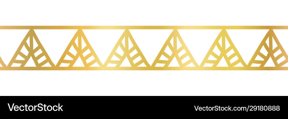 Gold foil triangles seamless border golden Vector Image