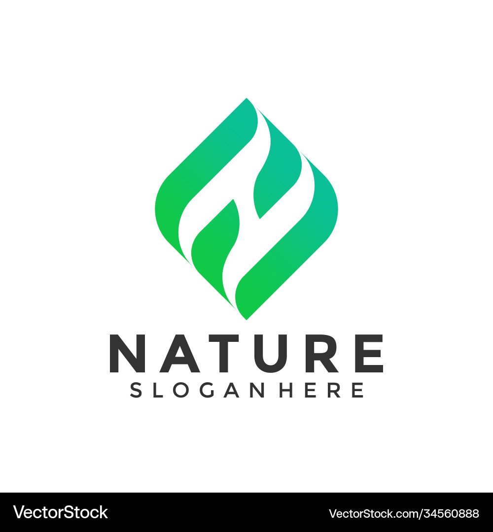 Letter n nature life logo design element Vector Image