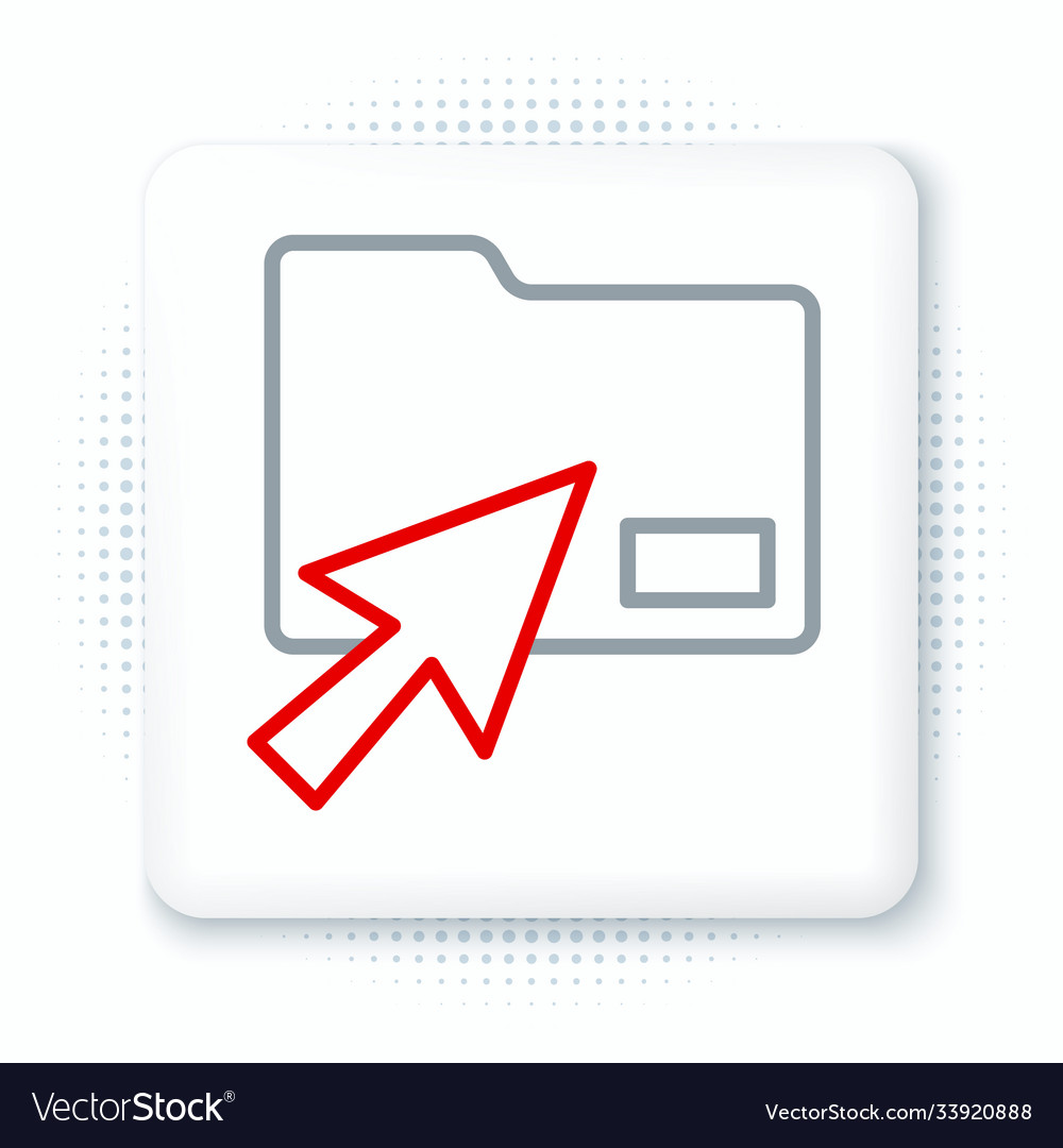 Line Cursor Click Document Folder Icon Isolated Vector Image