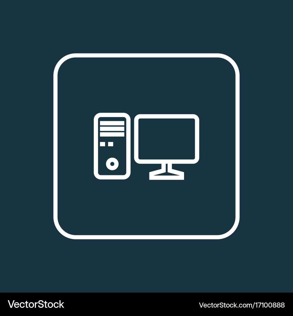 Pc outline symbol premium quality isolated Vector Image