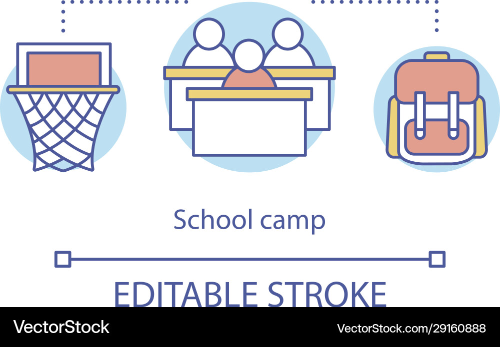 School camp concept icon summer educational kids Vector Image