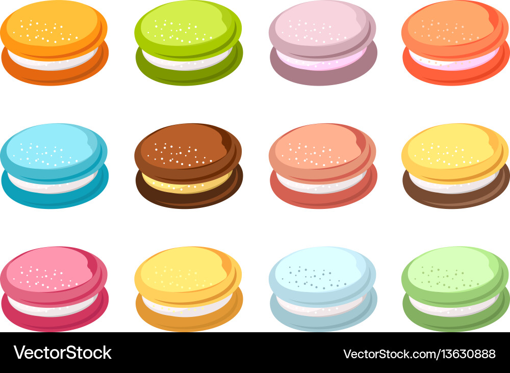 Set of colored macaroons Royalty Free Vector Image