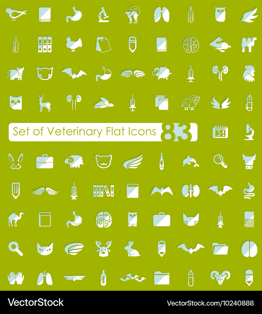 Set of veterinary icons Royalty Free Vector Image