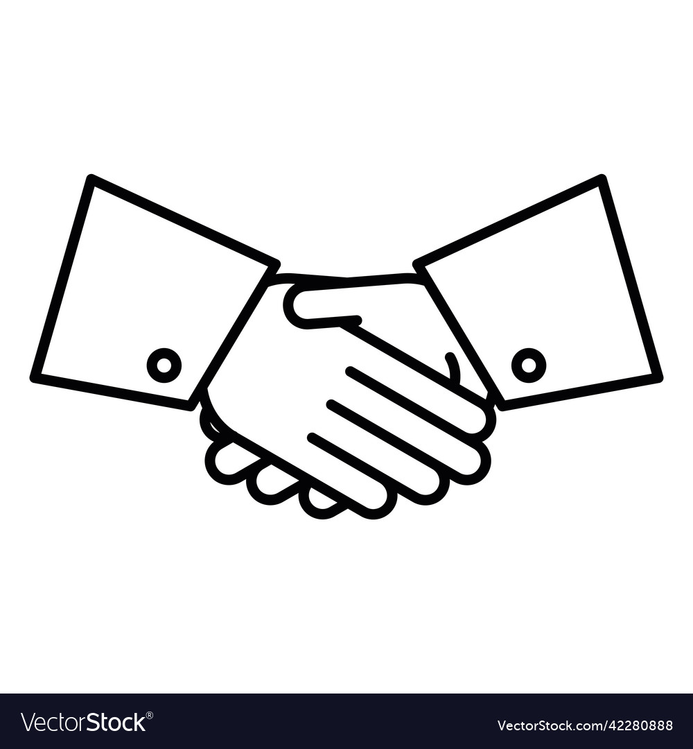 Shaking hands thin line icon Royalty Free Vector Image Shaking hands thin line icon Royalty Free Vector Image
