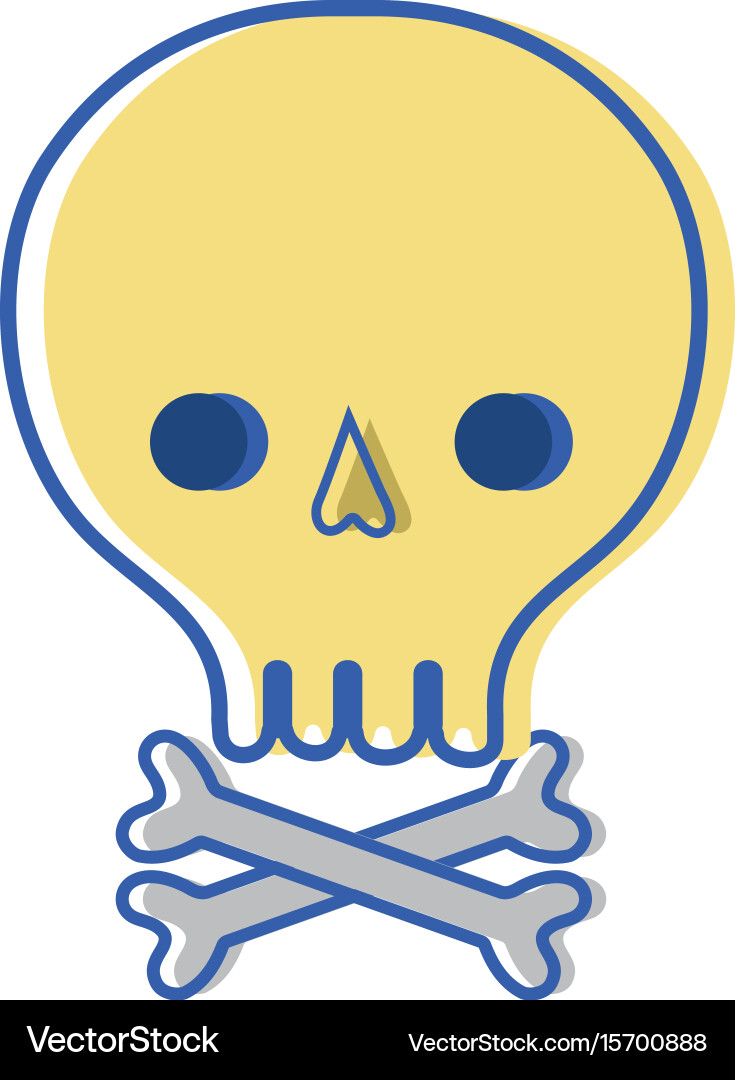 Skull with bones to danger and warning symbol Vector Image