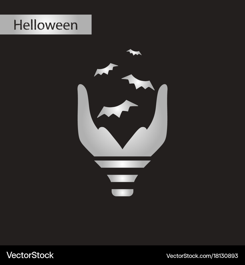 Black and white style icon halloween hand bat Vector Image