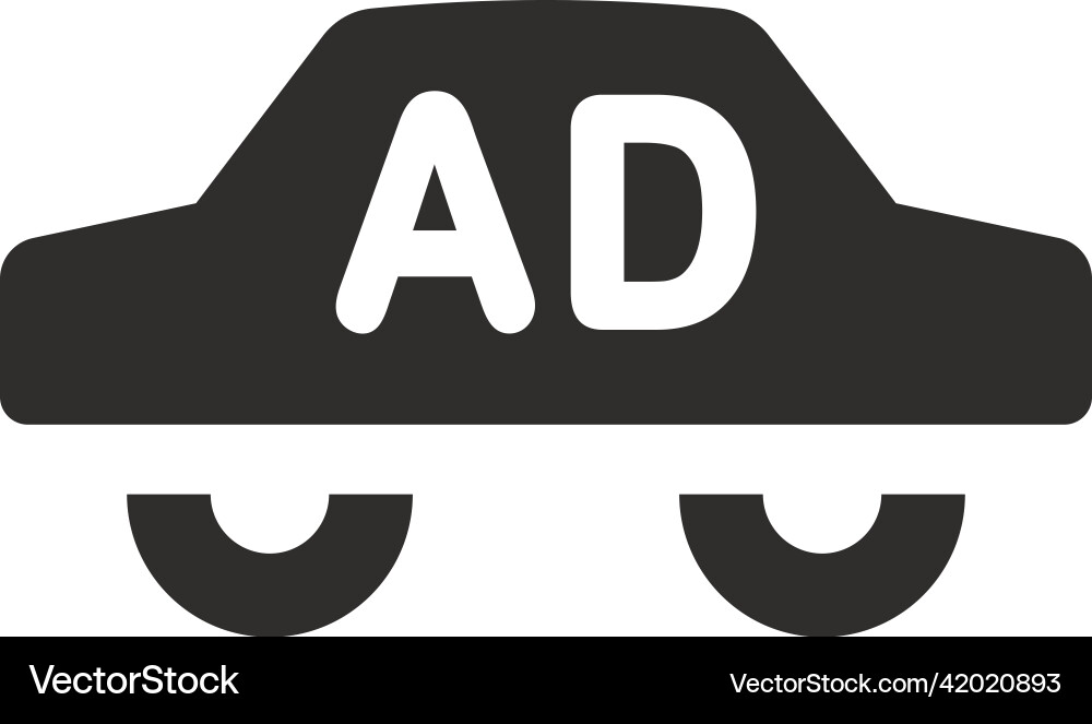Car advertising icon on white background Vector Image