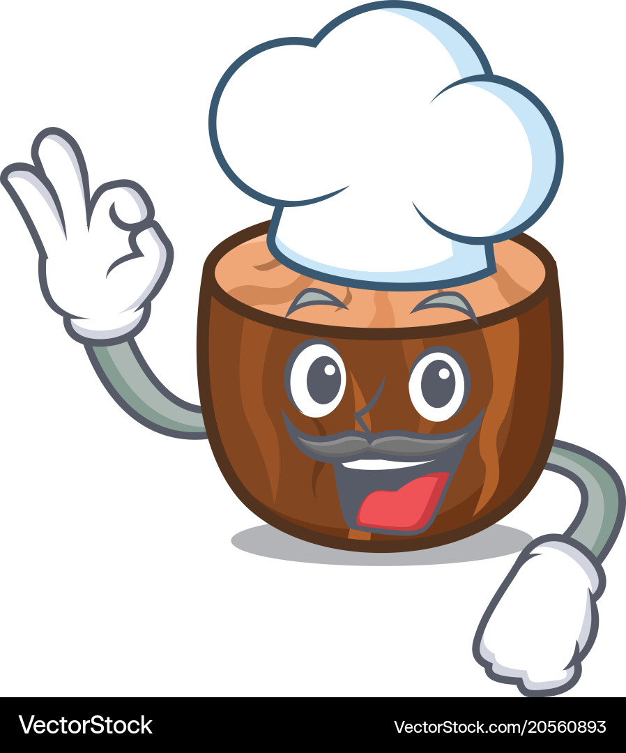 Chef nutmeg character cartoon style Royalty Free Vector