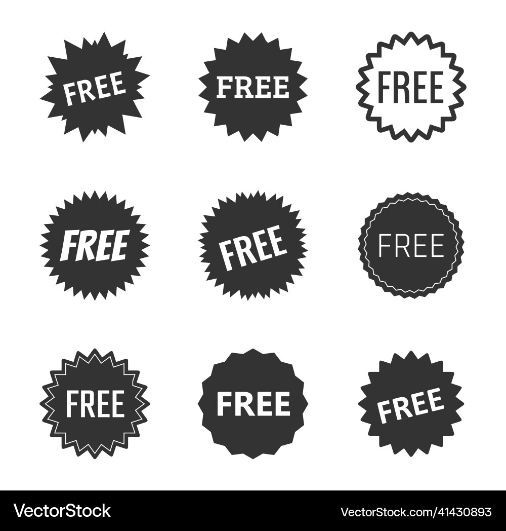 Free icon set labels and stickers Royalty Free Vector Image