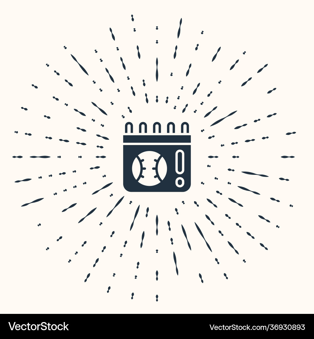 Grey calendar with baseball game icon isolated Vector Image