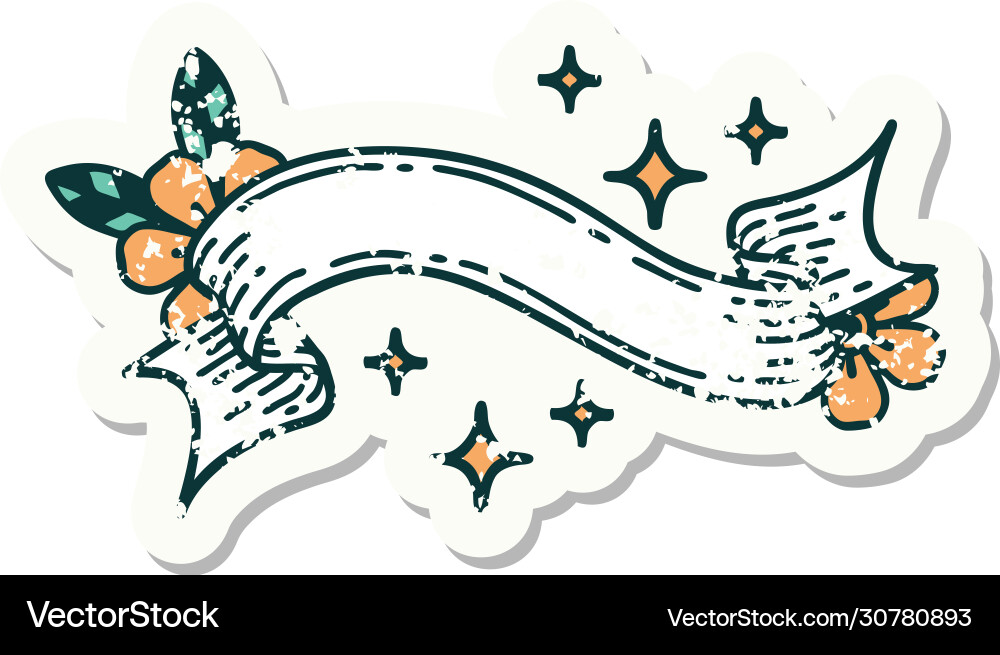 Grunge sticker with banner a stars Royalty Free Vector Image