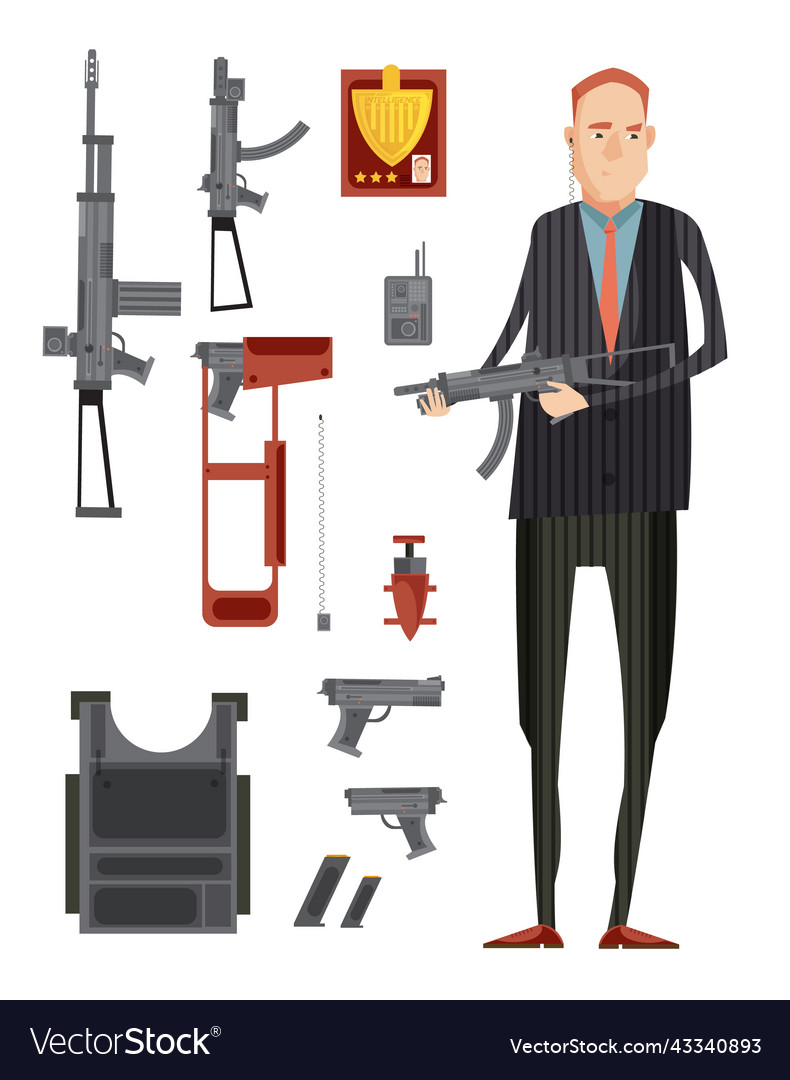 Intelligence agency group composition Royalty Free Vector