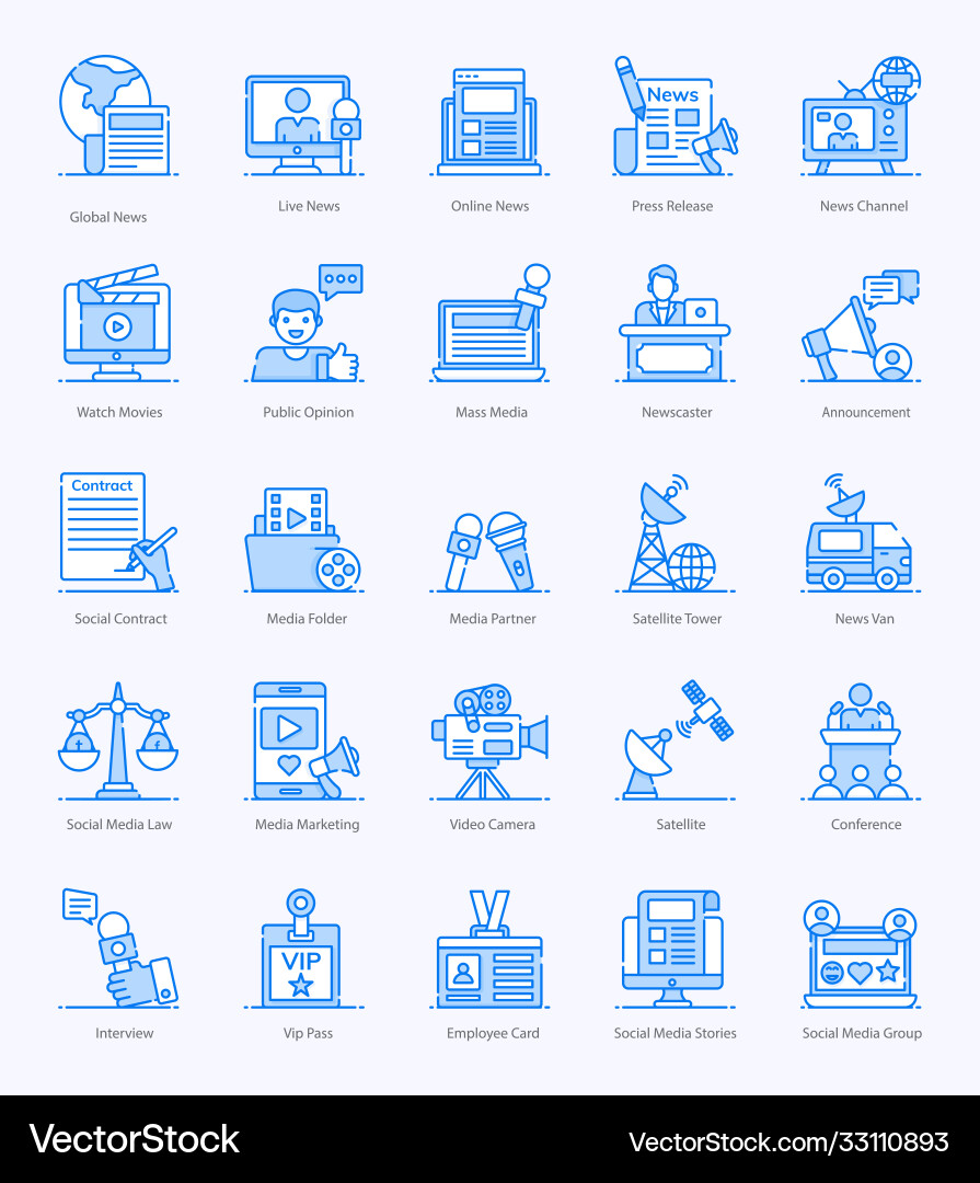 Journalism and mass media in modern flat style Vector Image
