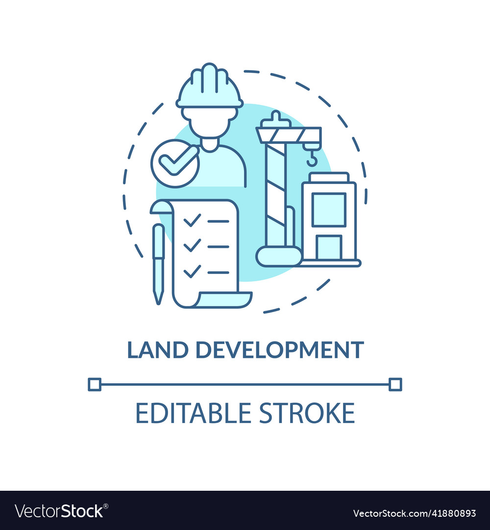 Land development turquoise concept icon Royalty Free Vector