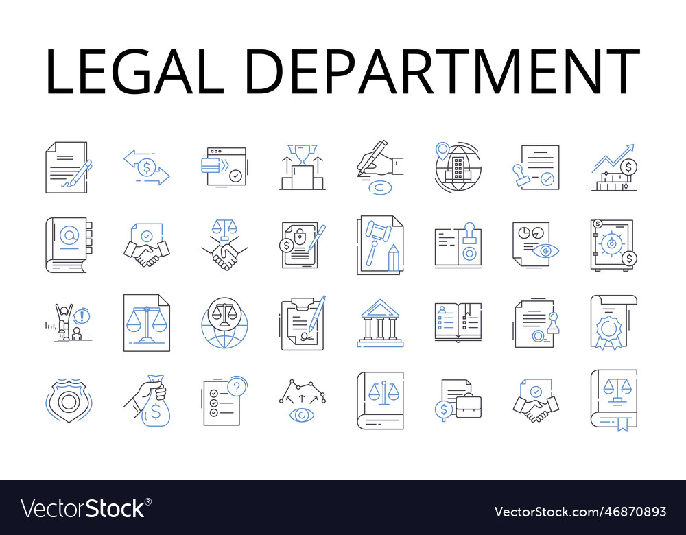 Legal department line icons collection marketing Vector Image Legal department line icons collection marketing Vector Image
