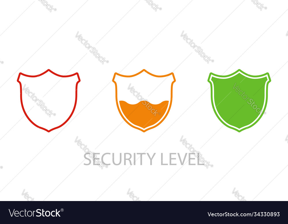Loading security concept levels icons Royalty Free Vector