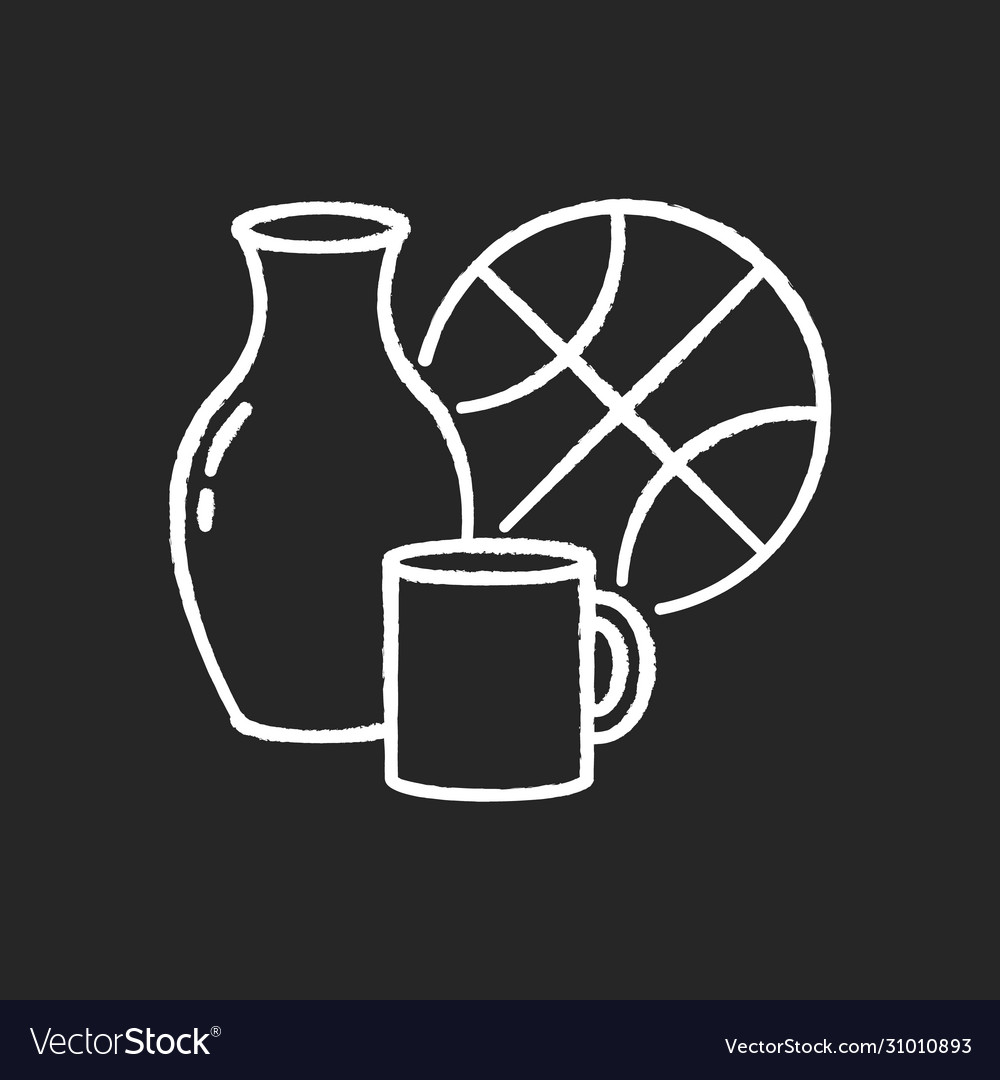 Miscellaneous chalk white icon on black background