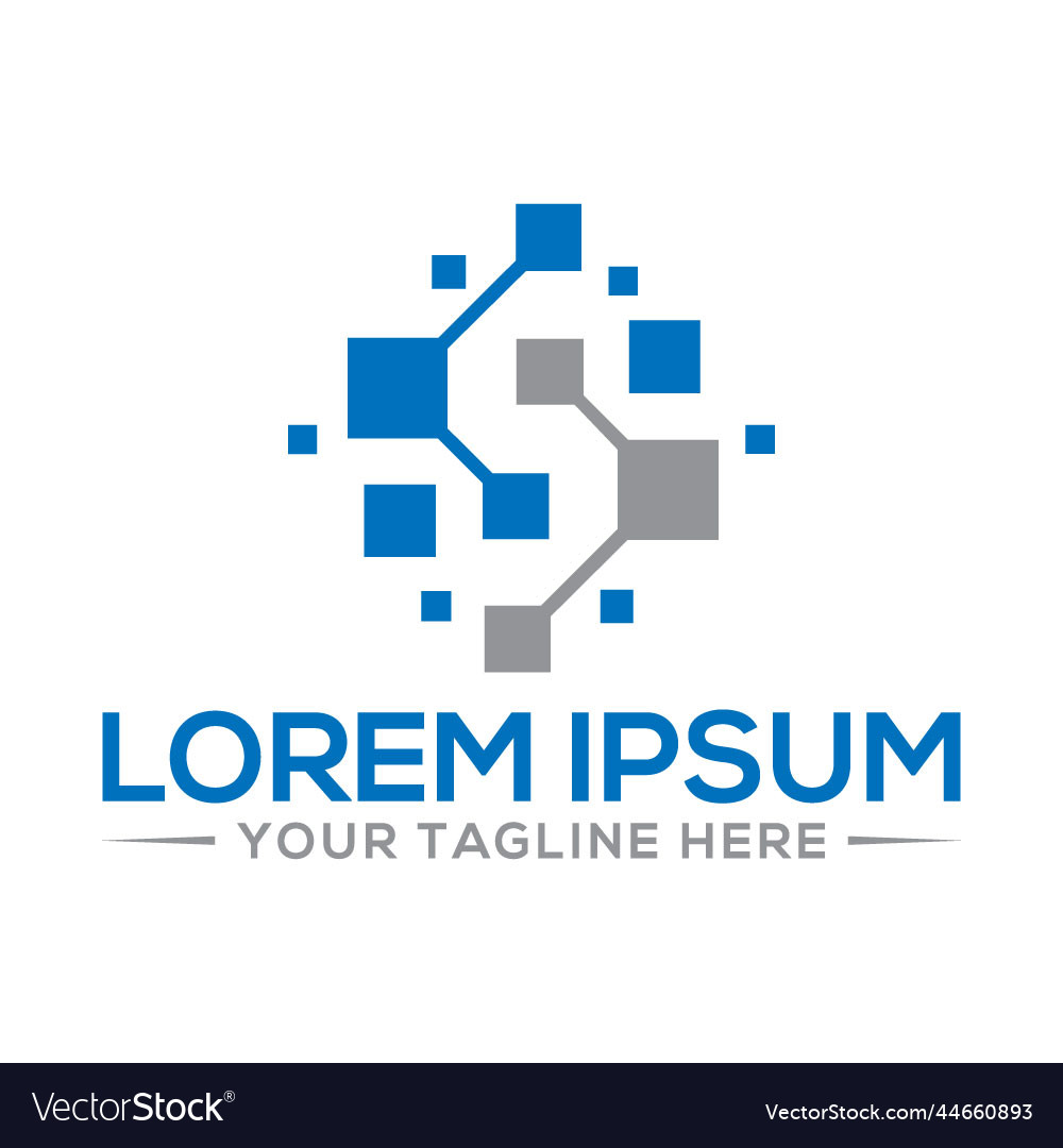 Modern tech logo design Royalty Free Vector Image