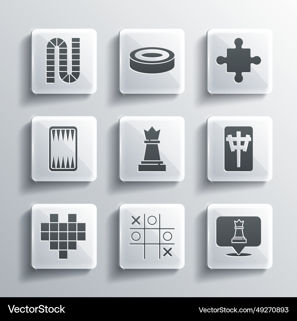 Set tic tac toe game chess mahjong pieces pixel Vector Image