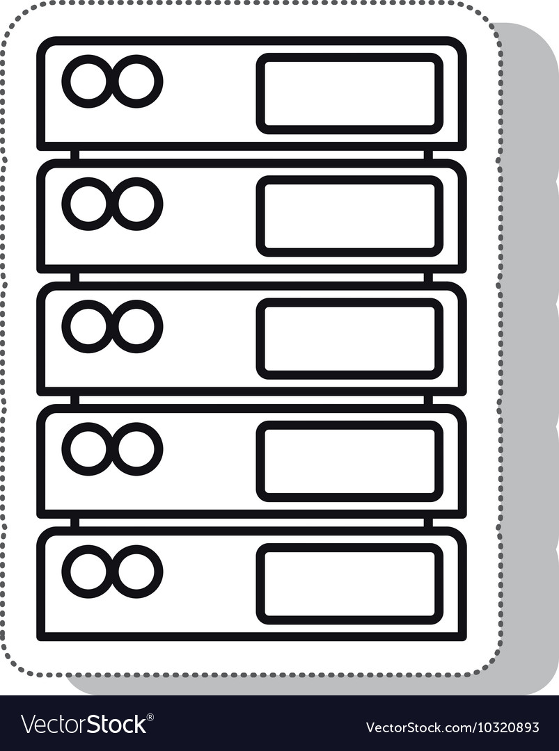Tower computer server isolated icon Royalty Free Vector