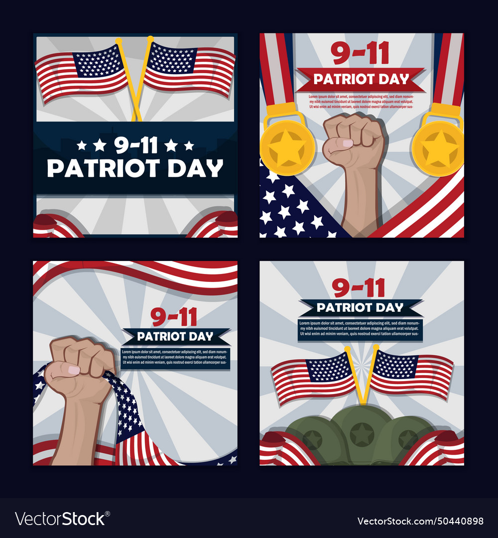 911 patriot day festivity social media post Vector Image