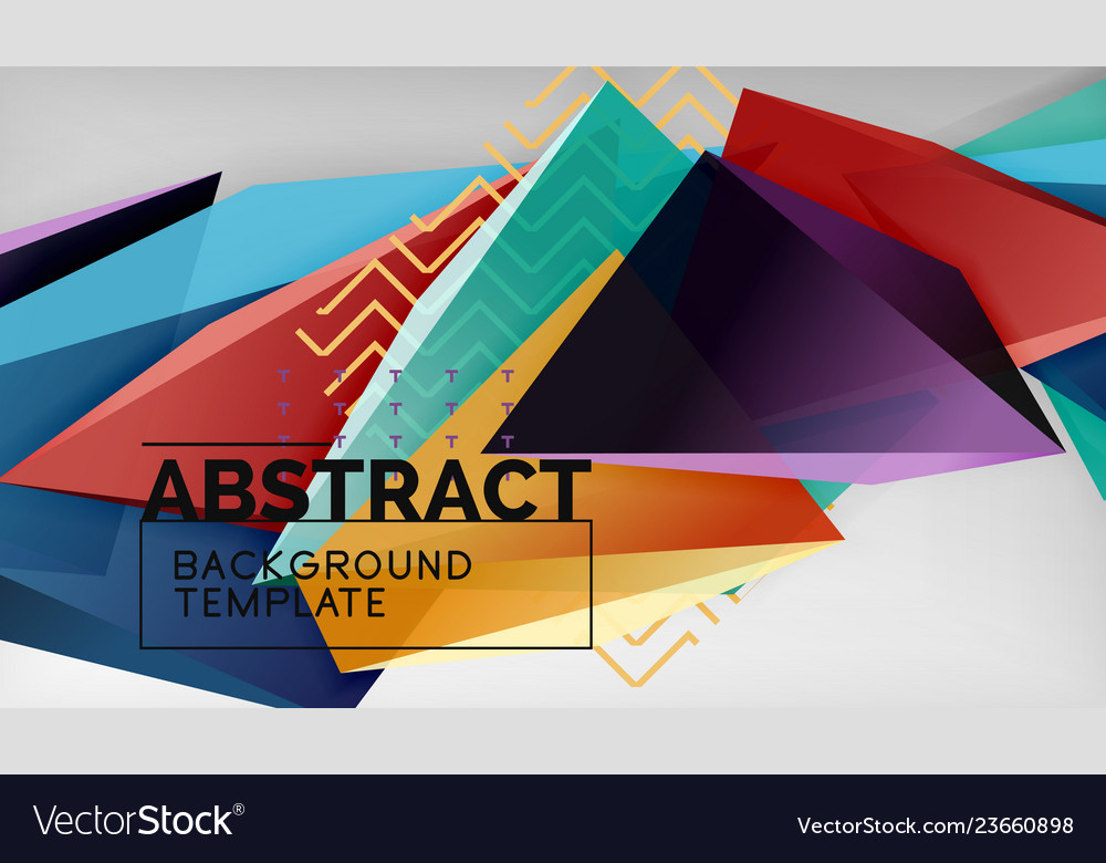 Abstract color triangles geometric background Vector Image