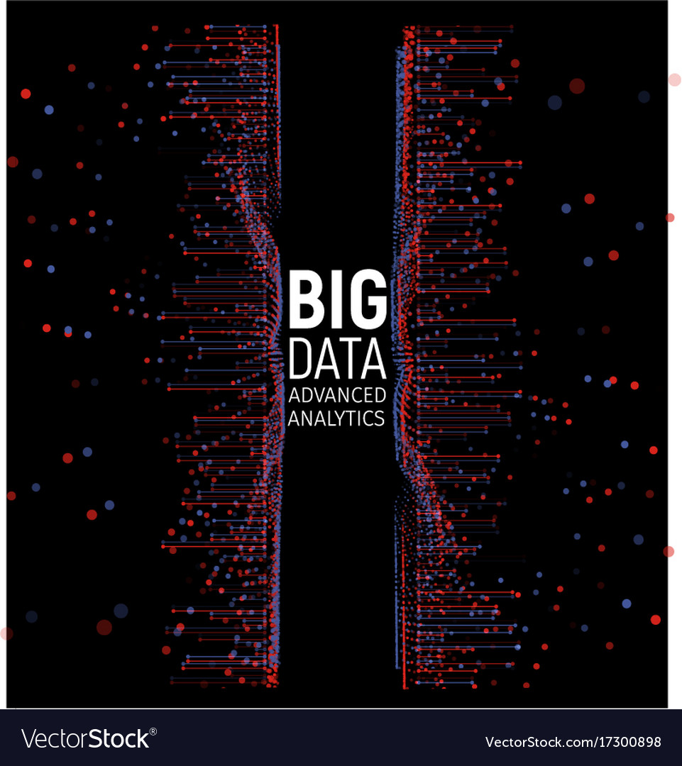 Big data abstract visualization lines Royalty Free Vector
