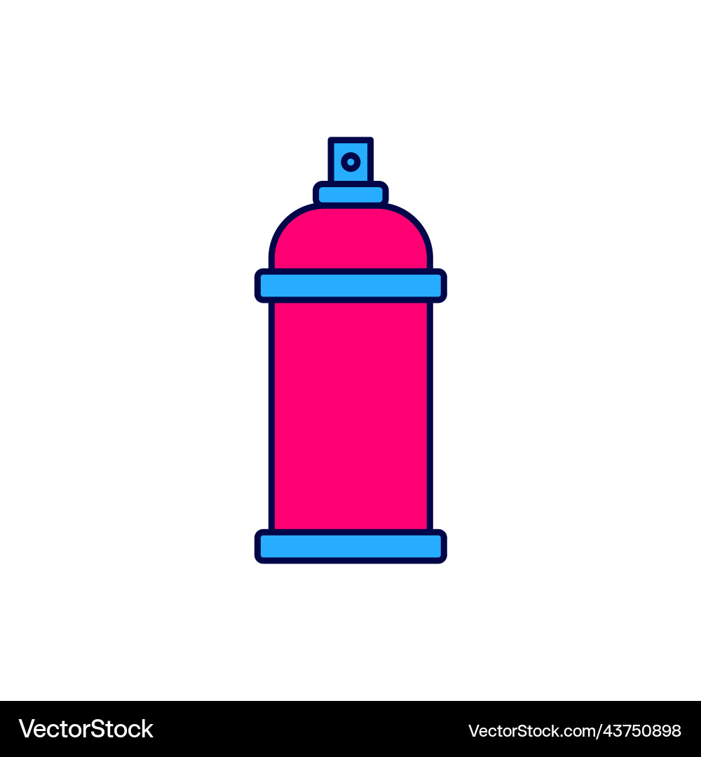 Filled outline paint spray can icon isolated Vector Image